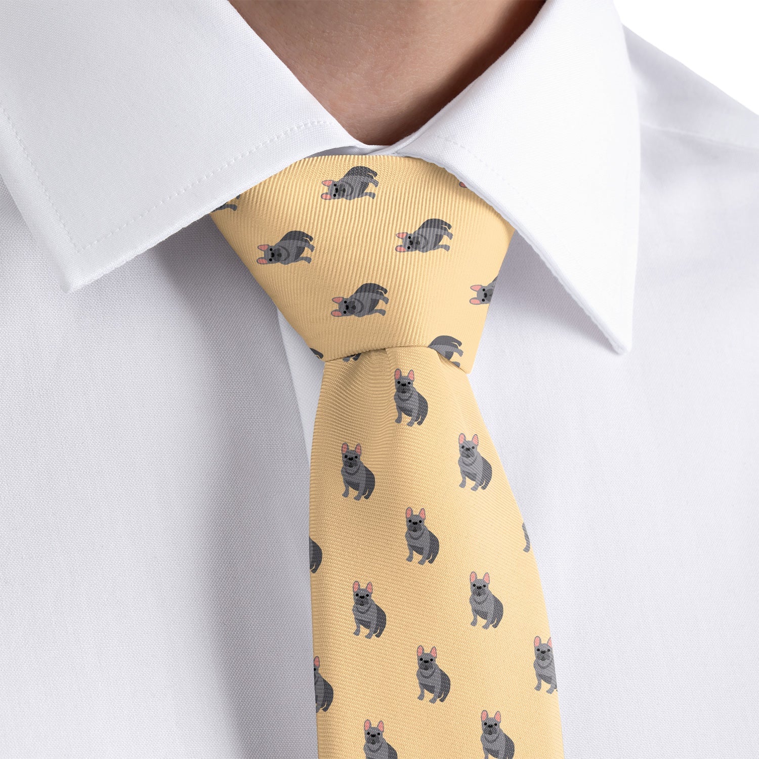 French Bulldog Necktie | Skinny, Knotty, Classic Widths